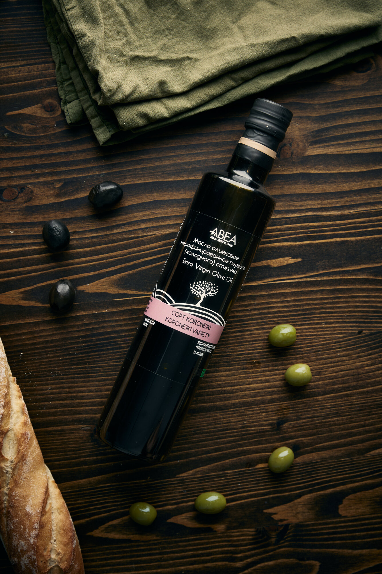 Оливковое масло "ABEA Koroneiki" extra virgin, 500мл, в стеклянной бутылке