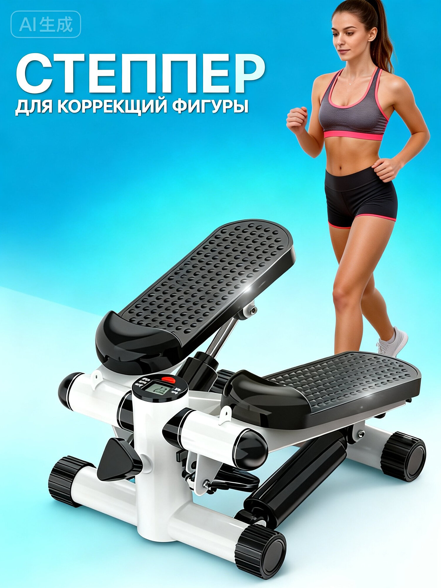 Степпер с эспандерами тренажер для дома Мини тренажер для похудения, для ходьбы, для ног и ягодиц