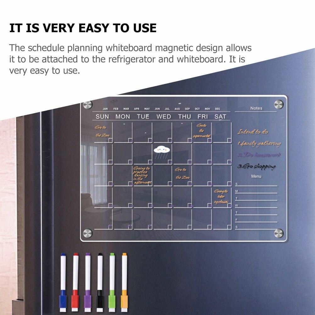 Акриловая магнитная доска для записей прозрачная для планирования дома