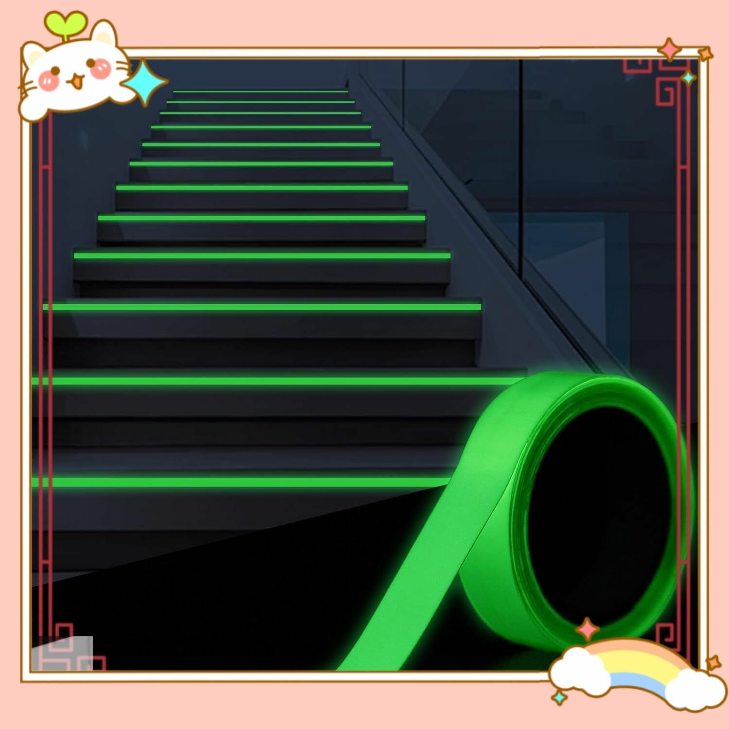 1 предупреждающий светоотражающий антискользящий наклейка для интерьера и отделки