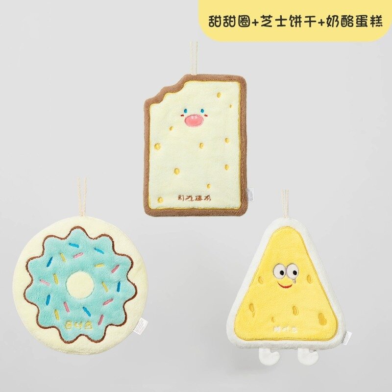 Милый полотенце для рук, висячее, впитывающее, утолщенное, для ванной, мультяшное, полотенце для рук, маленькое квадратное полотенце, кухонная ткань