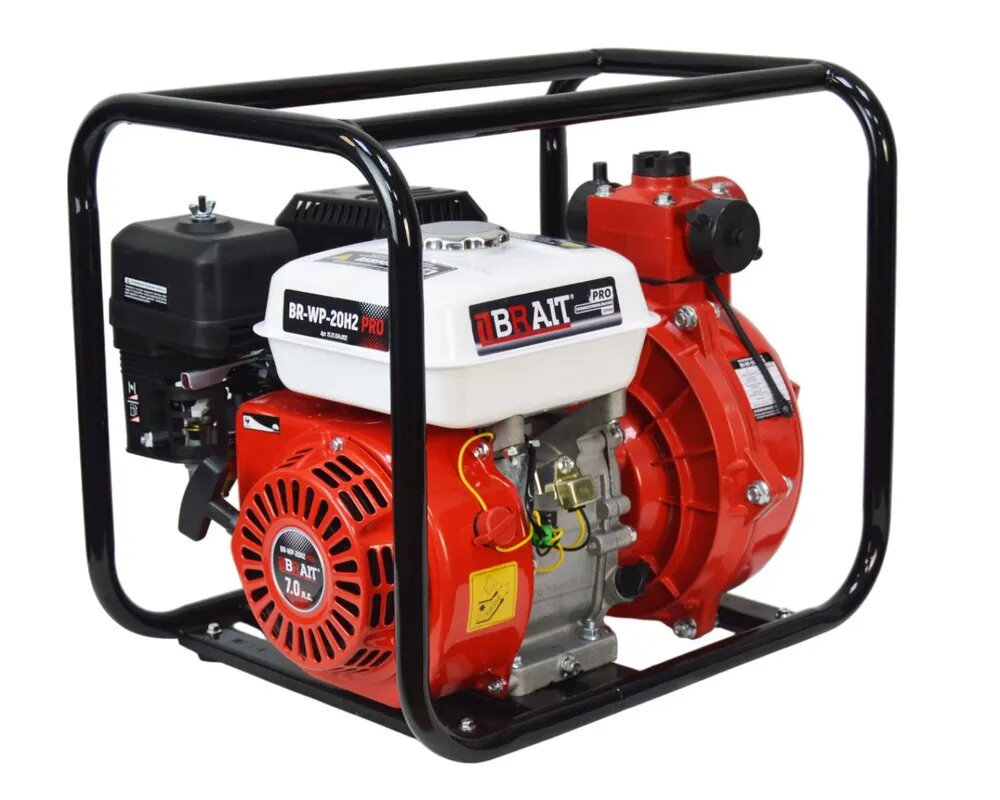 Мотопомпа бензиновая BRAIT BR-WP-20H2 PRO (7л. с, 25 куб. м/ч, в. п. 70м, с датч. масла, 2 дюйма, 2 раб. колеса)