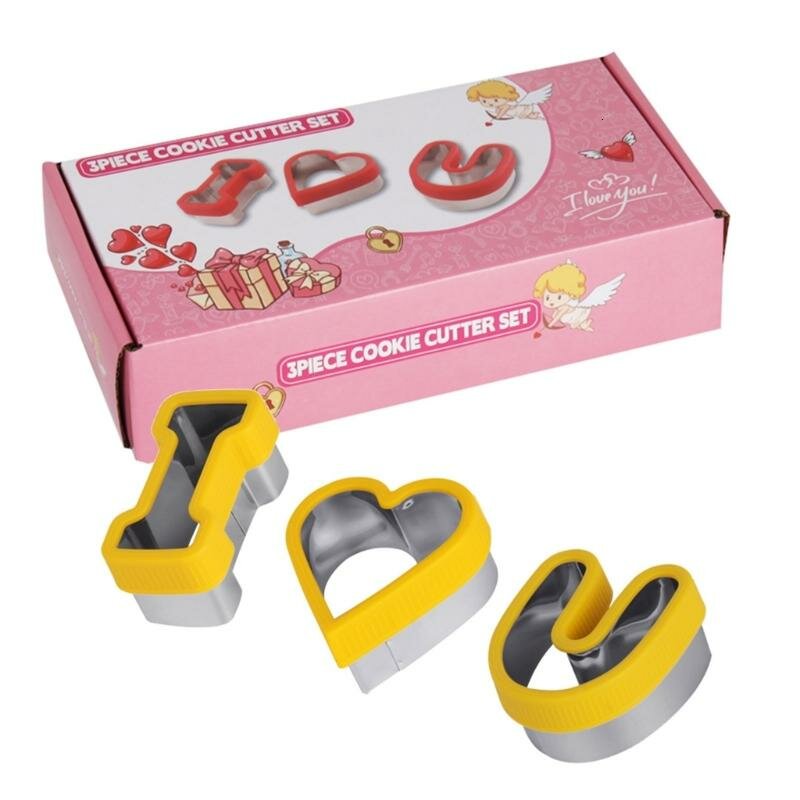 Форма для печенья 3D из нержавеющей стали, 3 шт./лот, Желтый