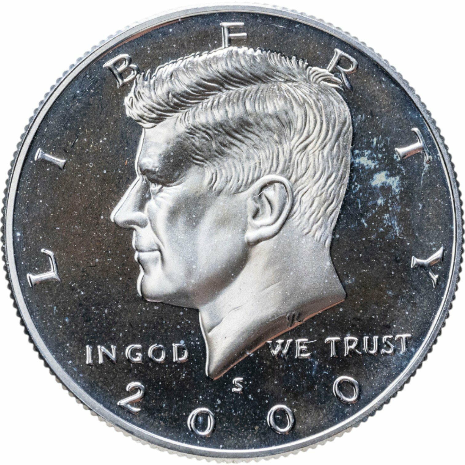США 50 центов 1/2 доллара, half dollar 2000 Proof Kennedy Half Dollar Кеннеди знак монетного двора "S" - Сан-Франциско, Серебро 900