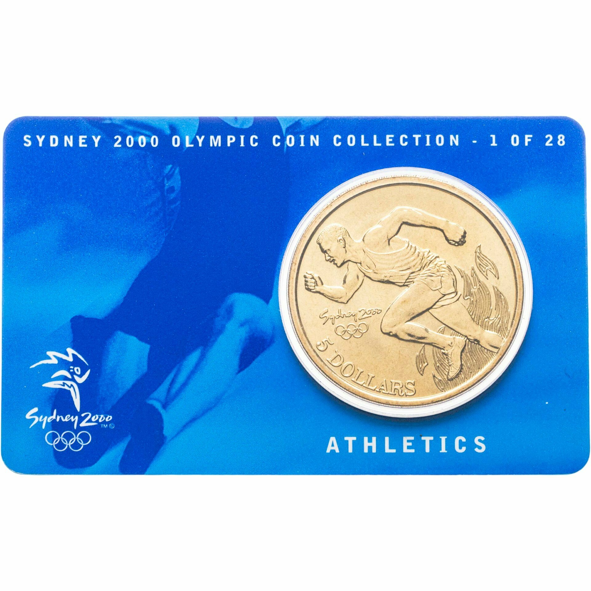 Австралия 5 долларов 2000 Олимпийские игры в Сиднее - Легкая атлетика, Бронза, в сохранности UNC