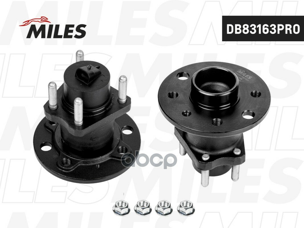 Ступица с подшипником +ABS (4 отверстия), OPEL ASTRA F/G/VECTRA A/B 91-05 зад. Miles арт. DB83163PRO