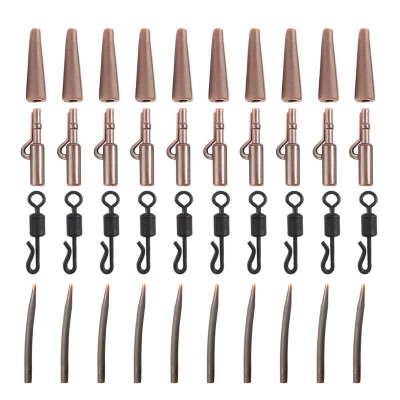 Фидерная резина с застежкой и вертлюгом, Коричневый