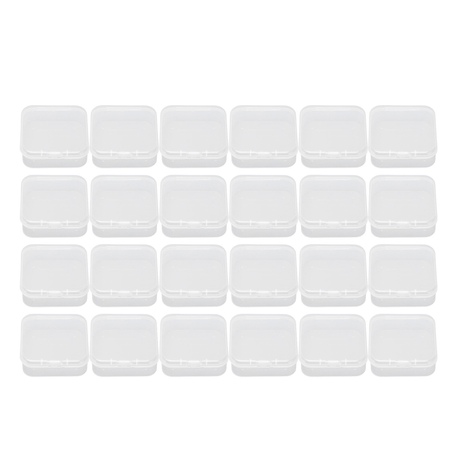24pcs Mini Clear Jewelry Box Прозрачная портативная небольшая пластиковая контейнер для хранения с крышкой для серьгов бусин