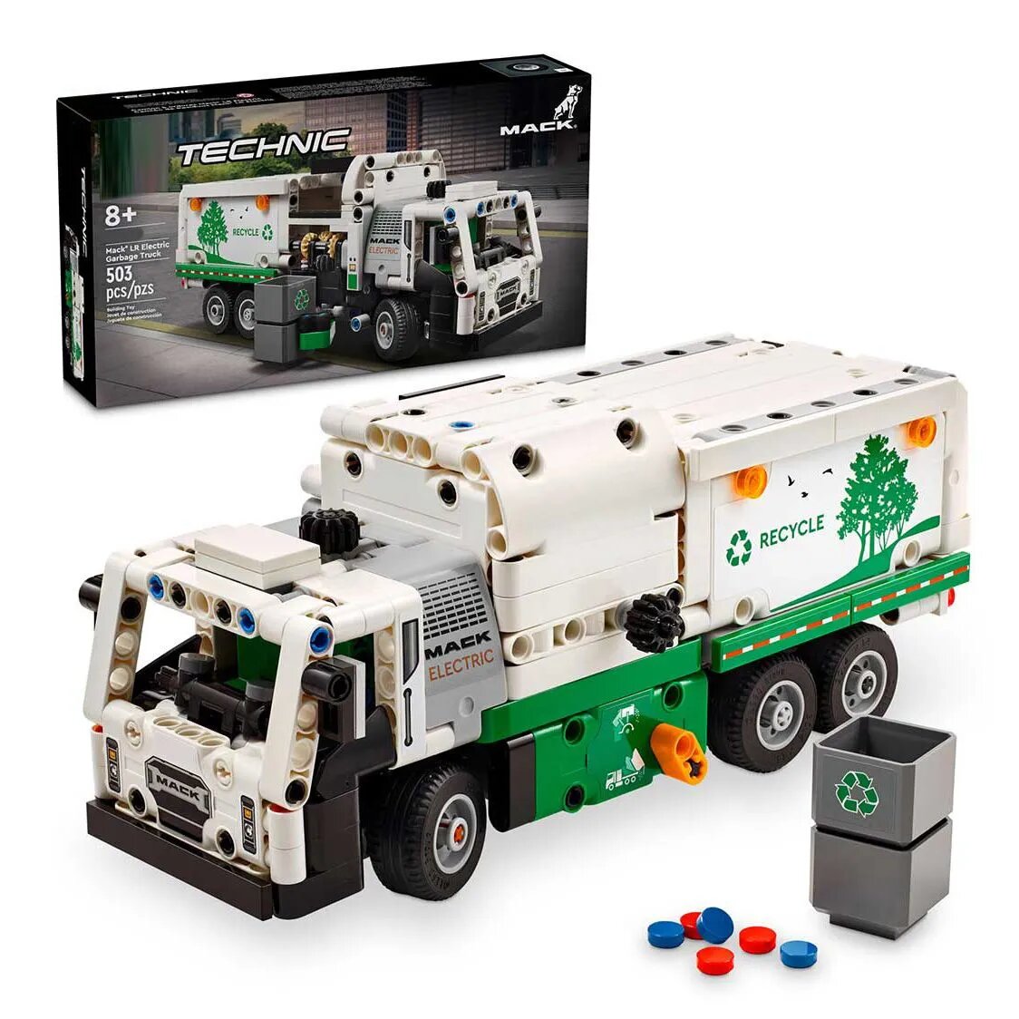 Конструктор Электрический мусоровоз Mack LR 500 деталей 2167