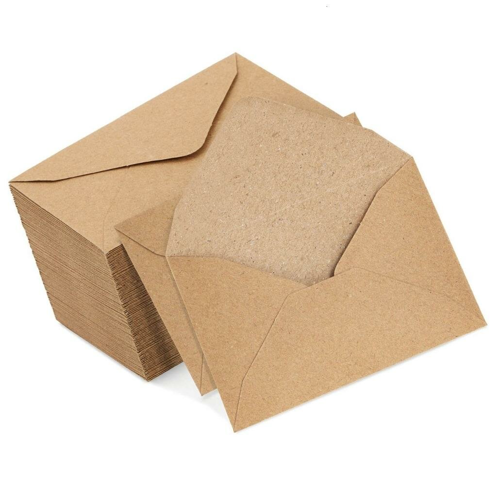 60 Шт. Ретро-пустых конвертов Конверты с V-образным клапаном Бумажные конверты для писем