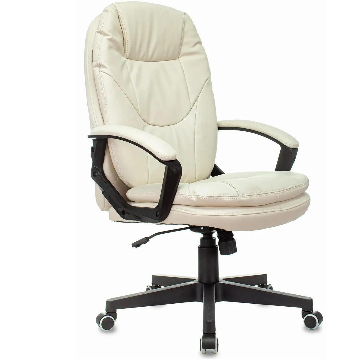 Кресло компьютерное Бюрократ CH-868N, на колесиках, экокожа, слоновая кость