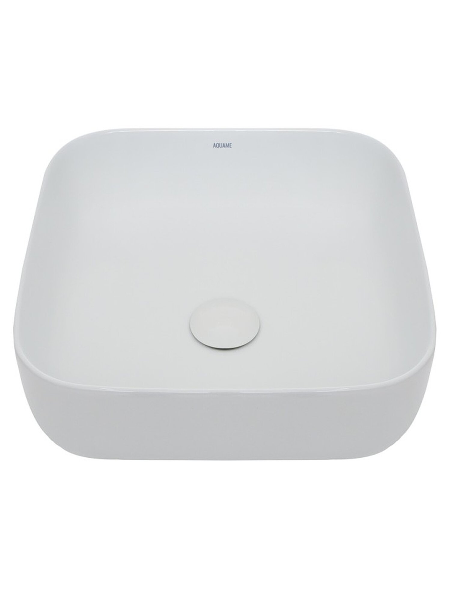 Раковина AQUAme AQM5011, накладная, квадратная, фаянсовая, 39х39 см, белый