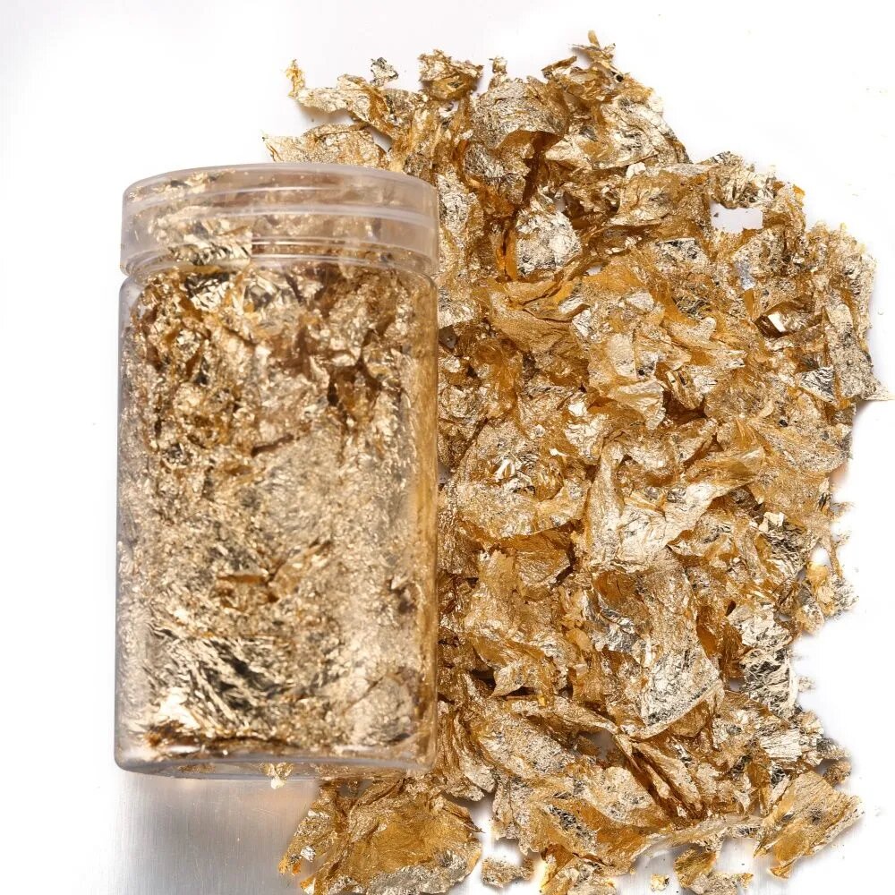 Хлопья потали для эпоксидной смолы, маникюра и творчества, сусальная фольга , цвет золотой , 10 гр