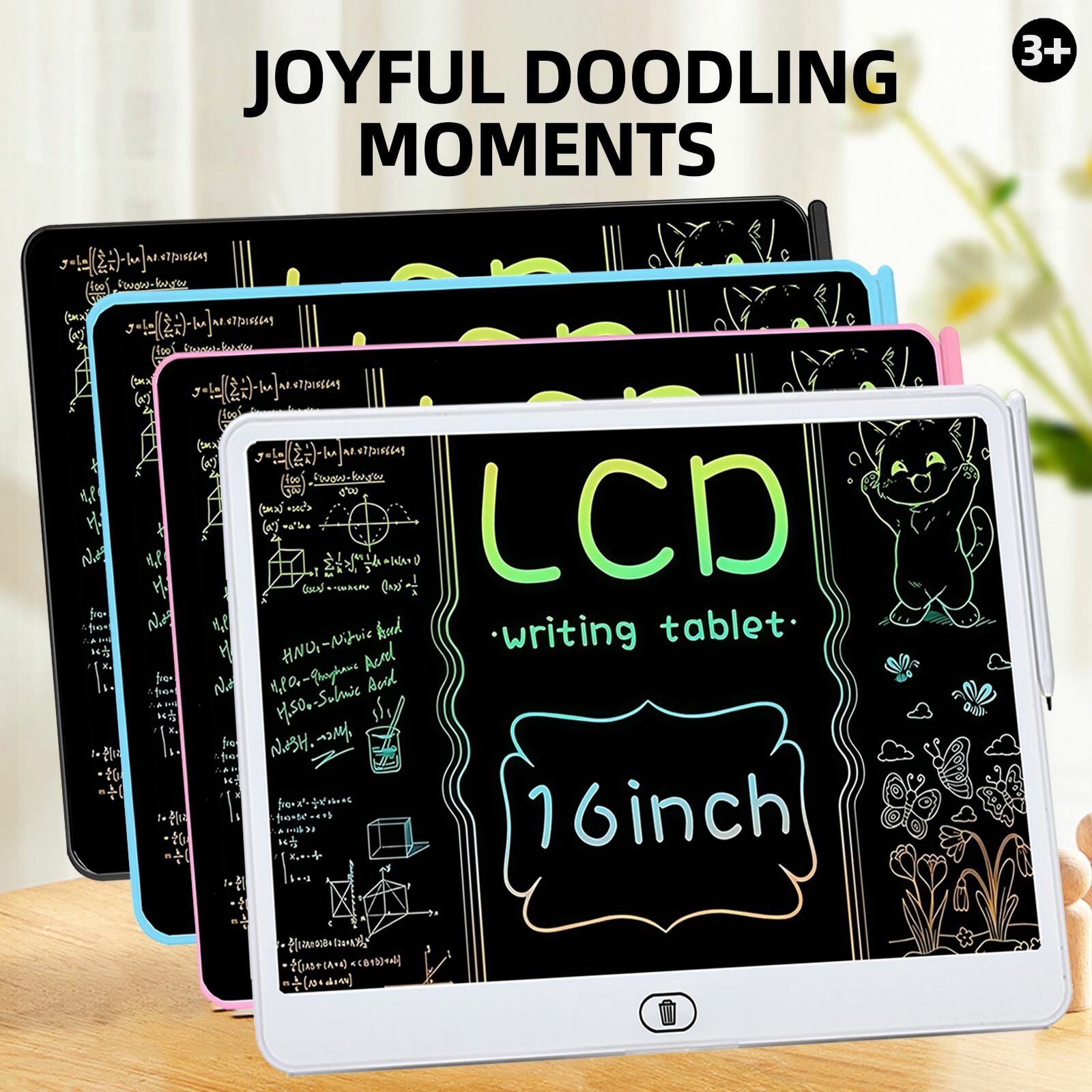Новогодний ограниченный подарок: Электронная доска для рисования 11, 13, 16 дюймов стираемая, портативная, универсальна для подростков и взрослых, необходима для офиса и школы, граффити