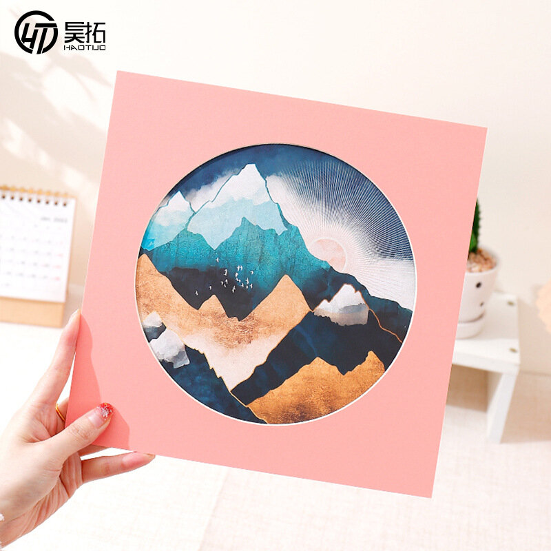 Простая картонная рамка для картин, круглая рамка для вырезок из бумаги, рамка для детских рисунков, акварели, масляной живописи, каллиграфии, китайской живописи.