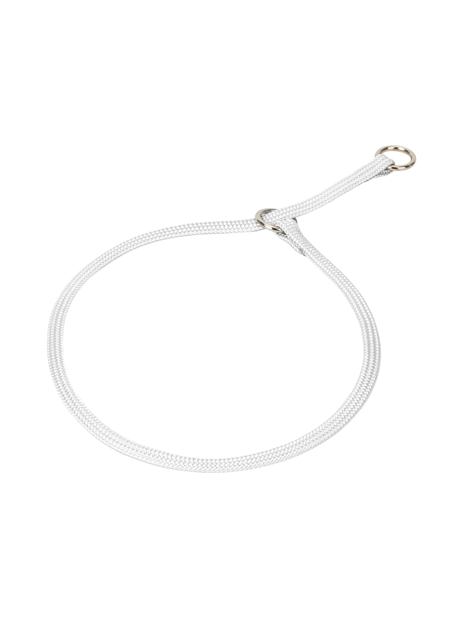 Ошейник удавка для собак ZooOne с 2-я кольцами (лента-чулок) 5 мм, 45 см, белый