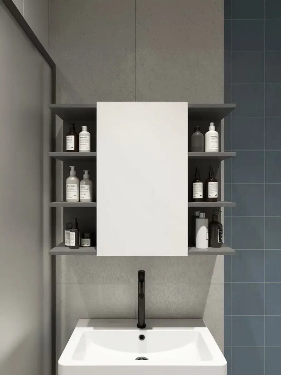 Шкаф навесной графит/белый