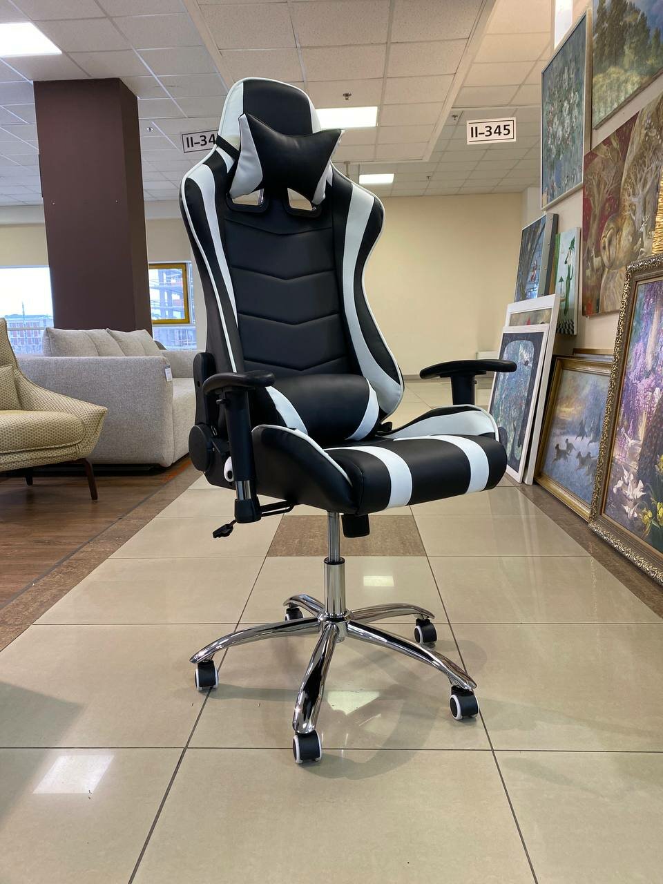 Кресло геймерское Racer эко кожа/хром