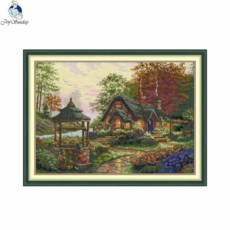 Joy Sunday Wishing Lodge набор для вышивки крестом 14CT White Cloth