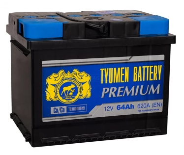 Аккумулятор автомобильный TYUMEN BATTERY PREMIUM 6СТ-64L 620А п. п. 242x175x190