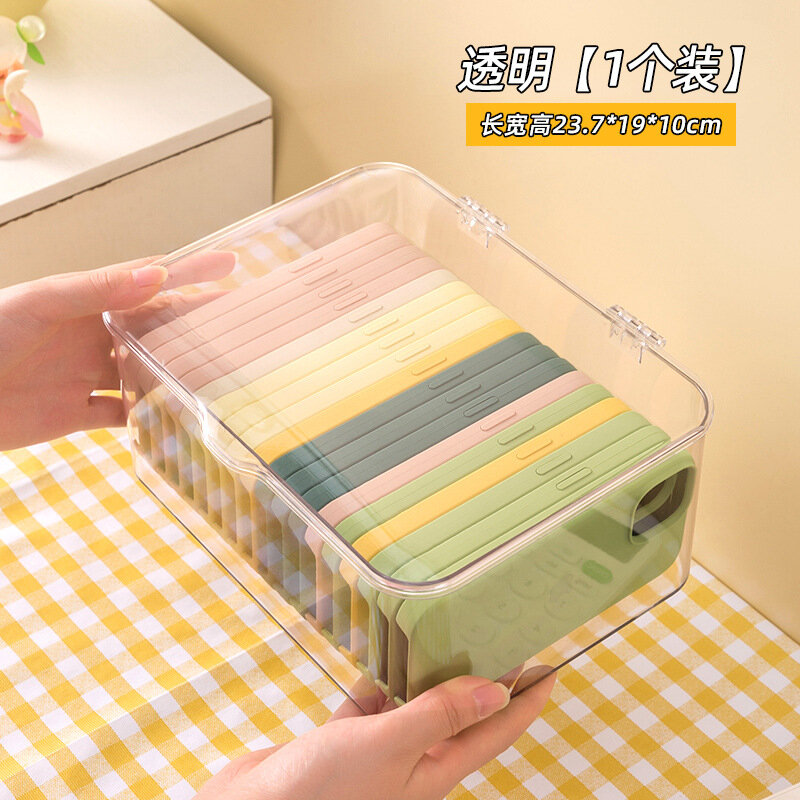 Коробка для хранения чехлов для телефонов, пылезащитный настольный ящик для хранения телефона и разных предметов, органайзер для общежития, прозрачная коробка для хранения