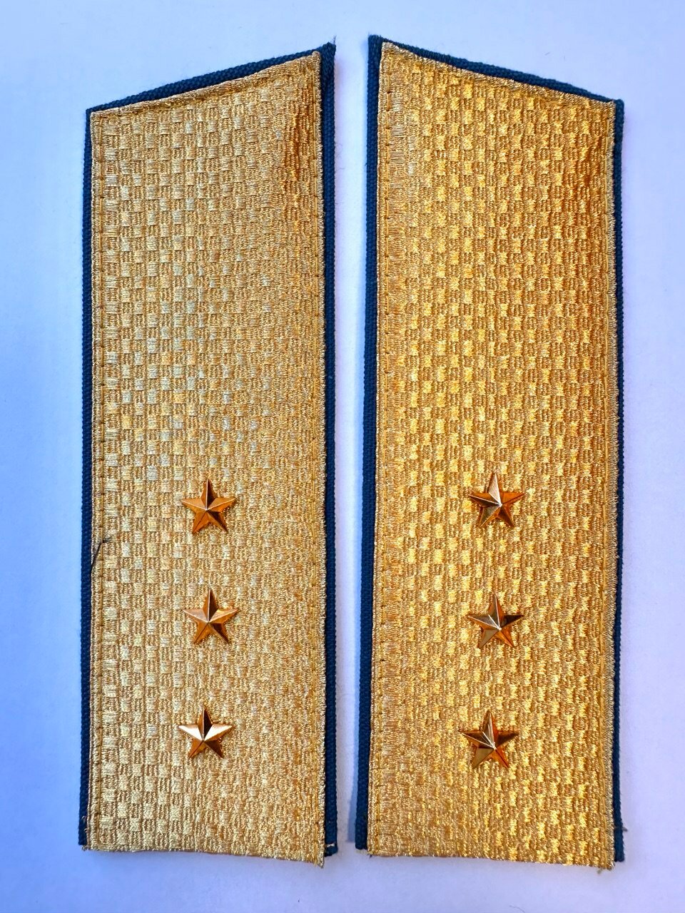 Погоны парадные Фсб золотые картон Старший Прапорщик 17см Скос