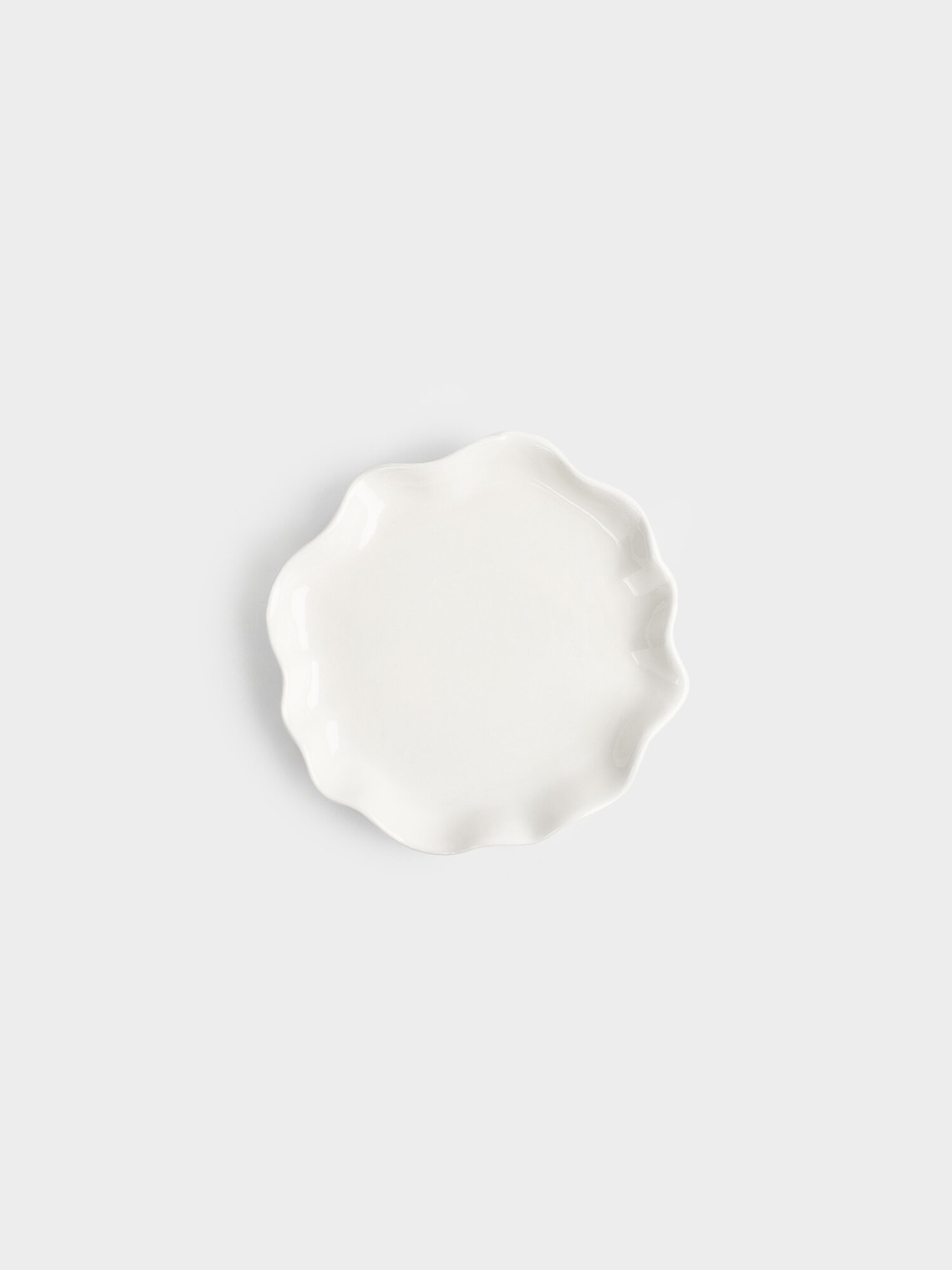 Тарелка закусочная, 20 см, керамика D, молочная, Волнистый край, Crumple, Kuchenland