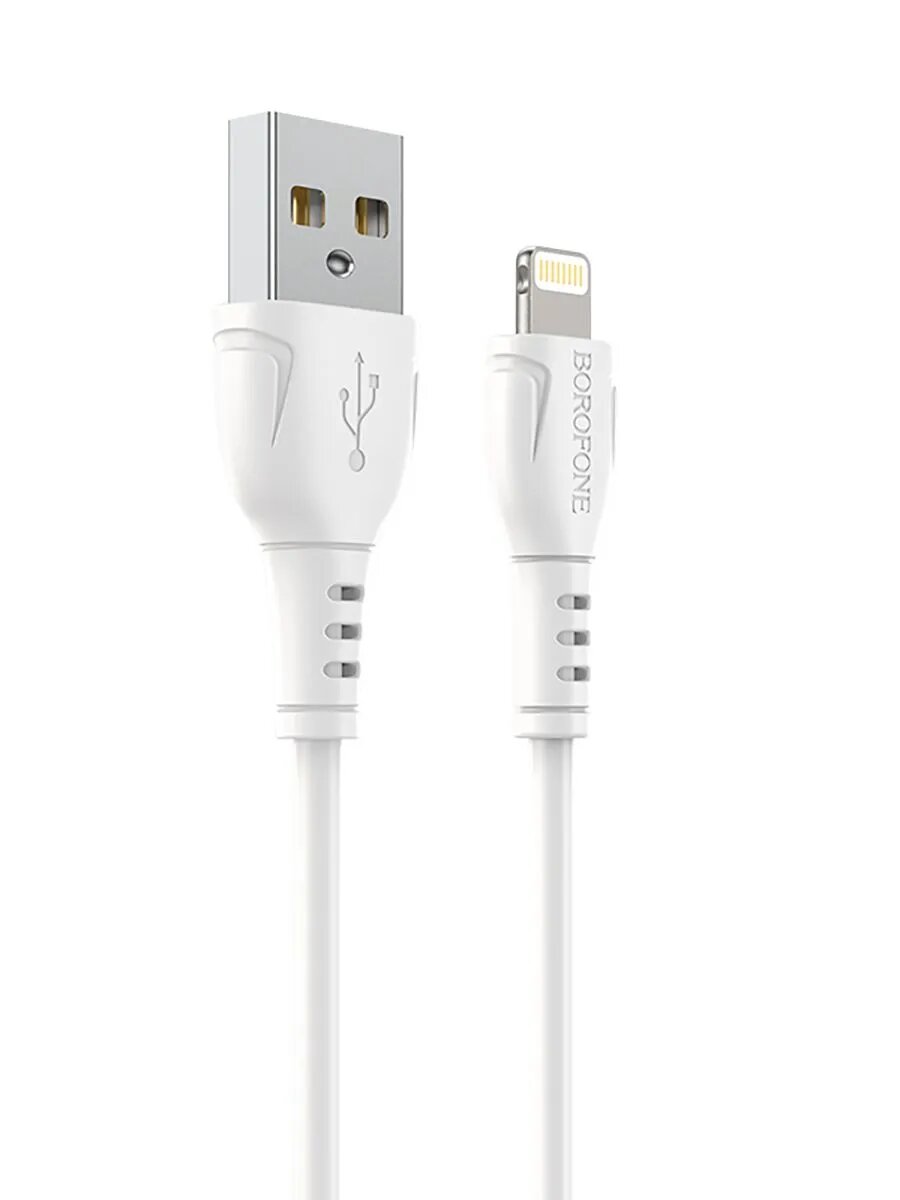 Кабель Borofone BX51 USB to Lightning, 2.4А, 1 метр, белый (для iPhone 14, 13, 12, 11 и ранее)