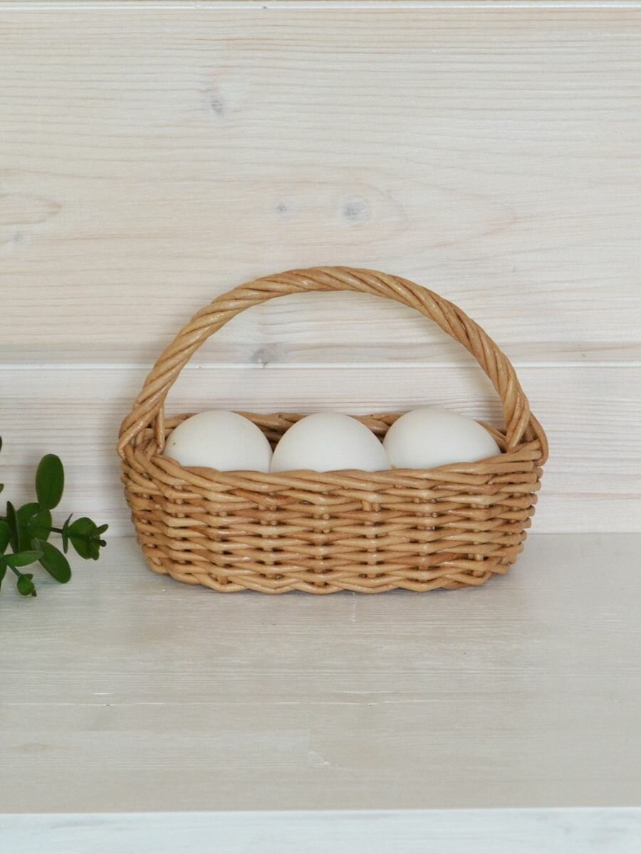 Плетеная Пасхальная корзина из бумаги. Маленькая корзина высота 11.5 см. Пасхальный декор.