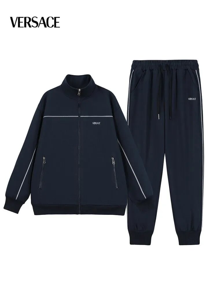 Комплект одежды Versace Мужской спортивный костюм-осень-зима, худи и спортивные штаны, приталенный крой, для отдыха и города, спортивный стиль, дышащий, size 44-54