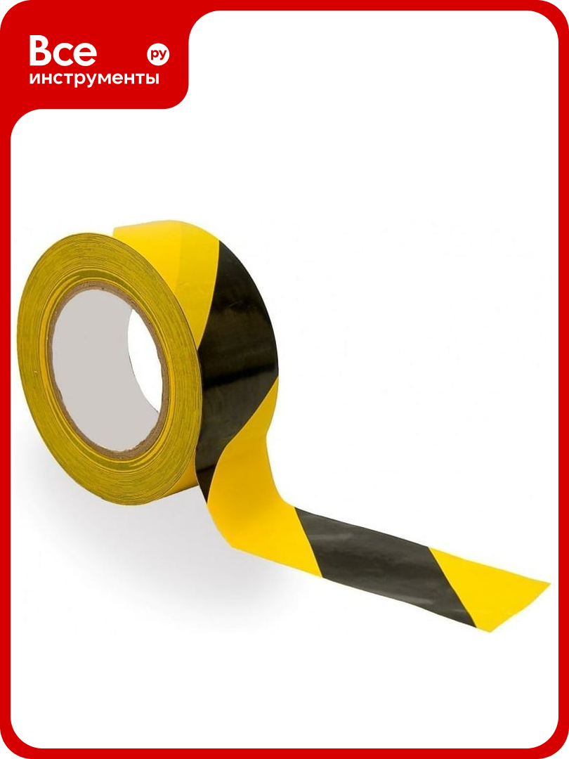 Клейкая лента ООО Комус 48 мм х 36 м x 45 мкм, желтая с черной разметкой, 36 шт. 1197926