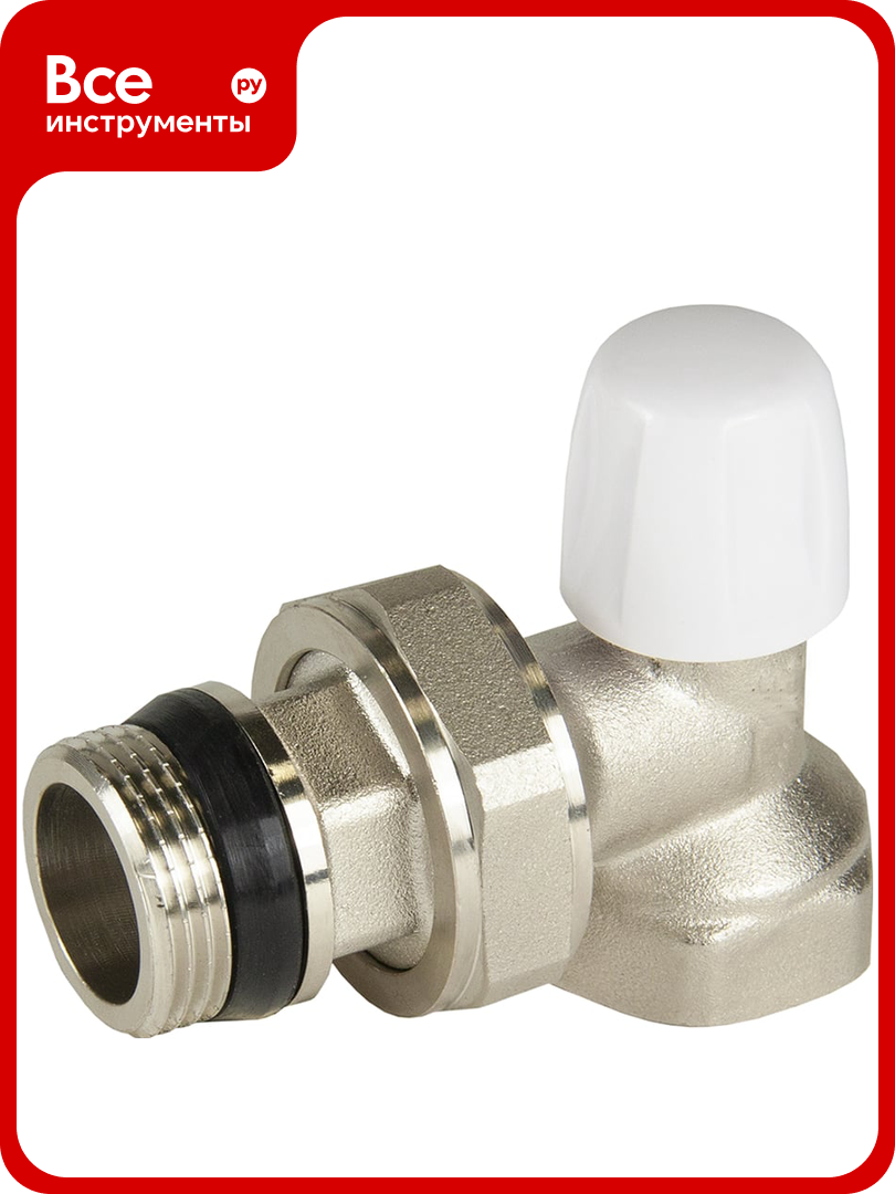 Запорный клапан для радиатора СТМ угловой (с уплотнительным кольцом) 1/2" CTM термо CARAVLS12