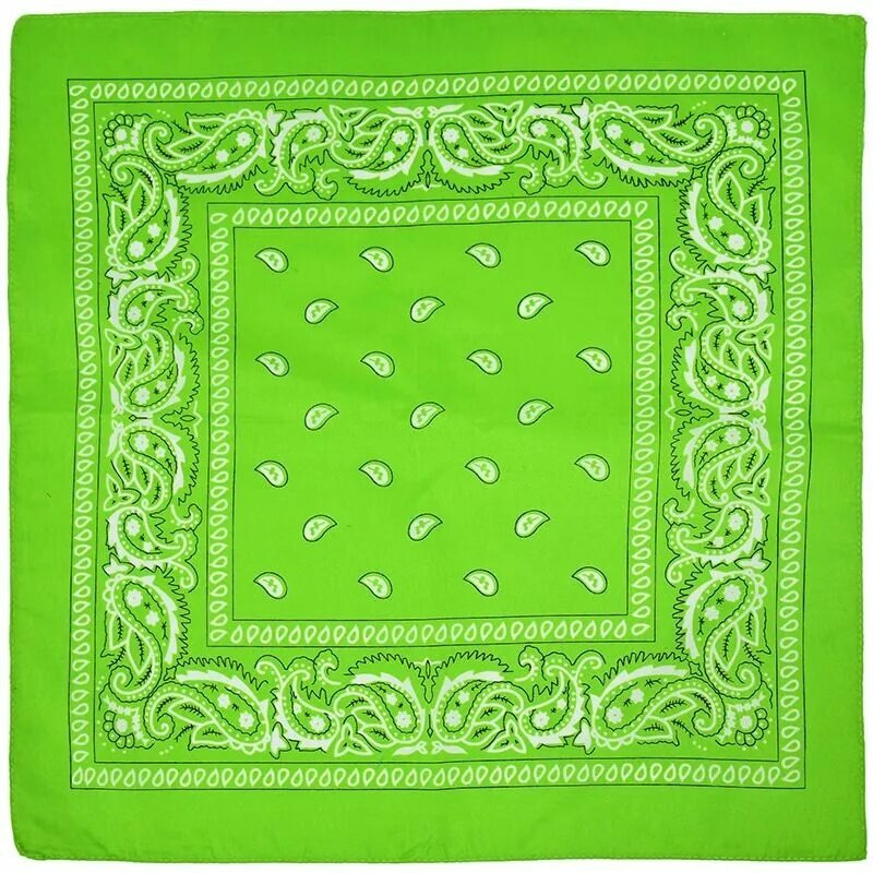 Платок АМЕ，зеленый，Желтый узор，55cmx55cm，ретро，Модные украшения