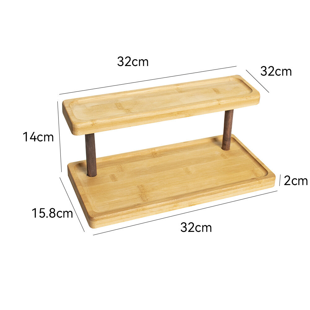 Деревянная настольная стойка для хранения кукол Lego, стойка для косметики и парфюмерии, двухъярусная стойка для тортов и десертов из массива дерева