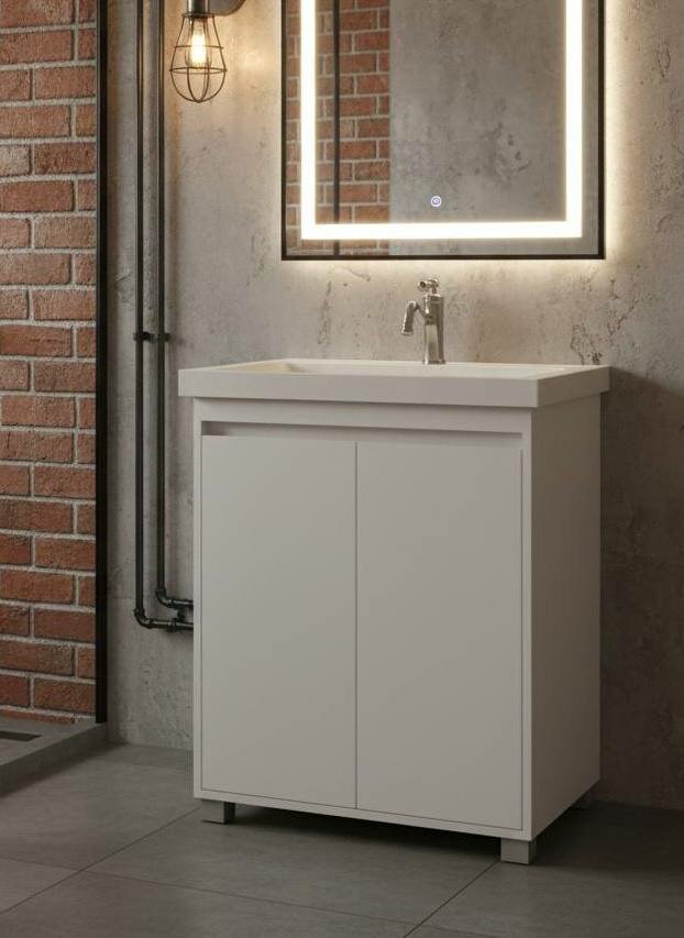 Тумба напольная с раковиной Фостер 70 (комплект) для ванной комнаты, белая