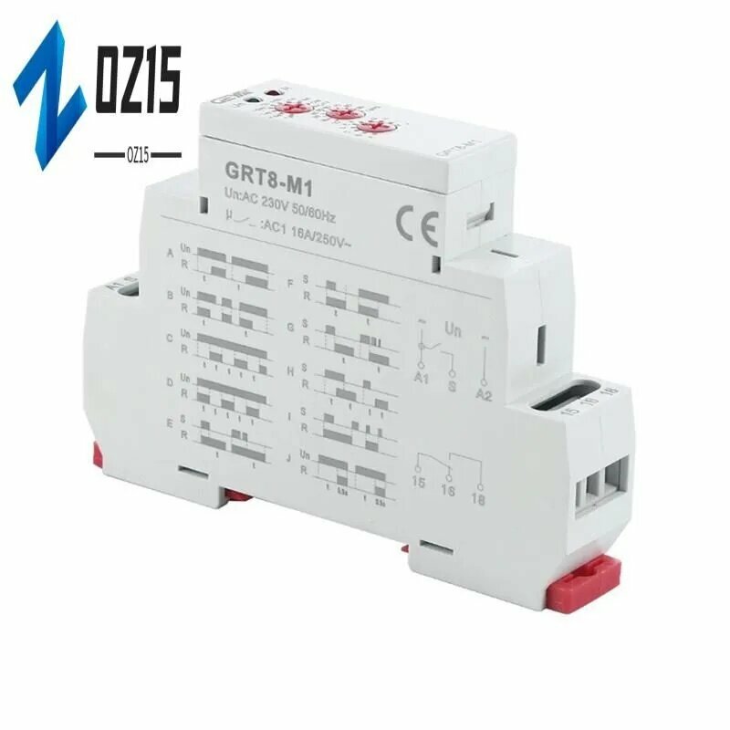 B2(A E R S) GRT8-M 16A Многофункциональное реле времени Вкл. Выкл. Реле задержки времени, регулируемое, с 10 вариантами функций, GRT8-M1 AC230V