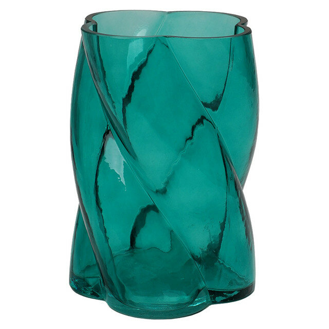 Декоративная ваза Вещицы Ekg-28, 19 см стеклянная, бирюзовая