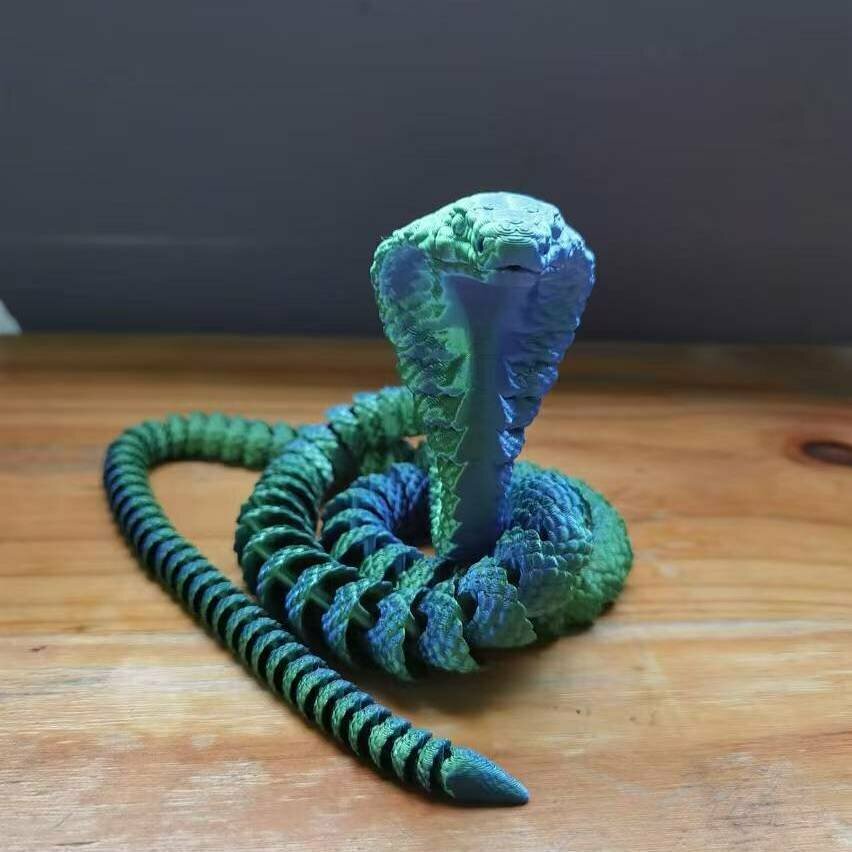 3D-печатная реалистичная змея с подвижными глазами, деформируемая змея, DIY изысканная ностальгическая реалистичная модель игрушки
