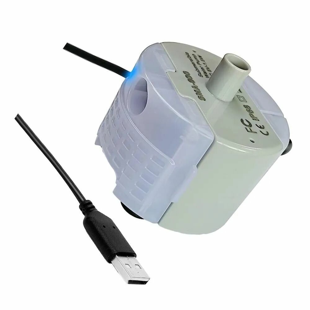 Насос с USB-интерфейсом для аквариумов поилкой домашних животных SMA-800, бесшумный двигатель со светодиодной подсветкой