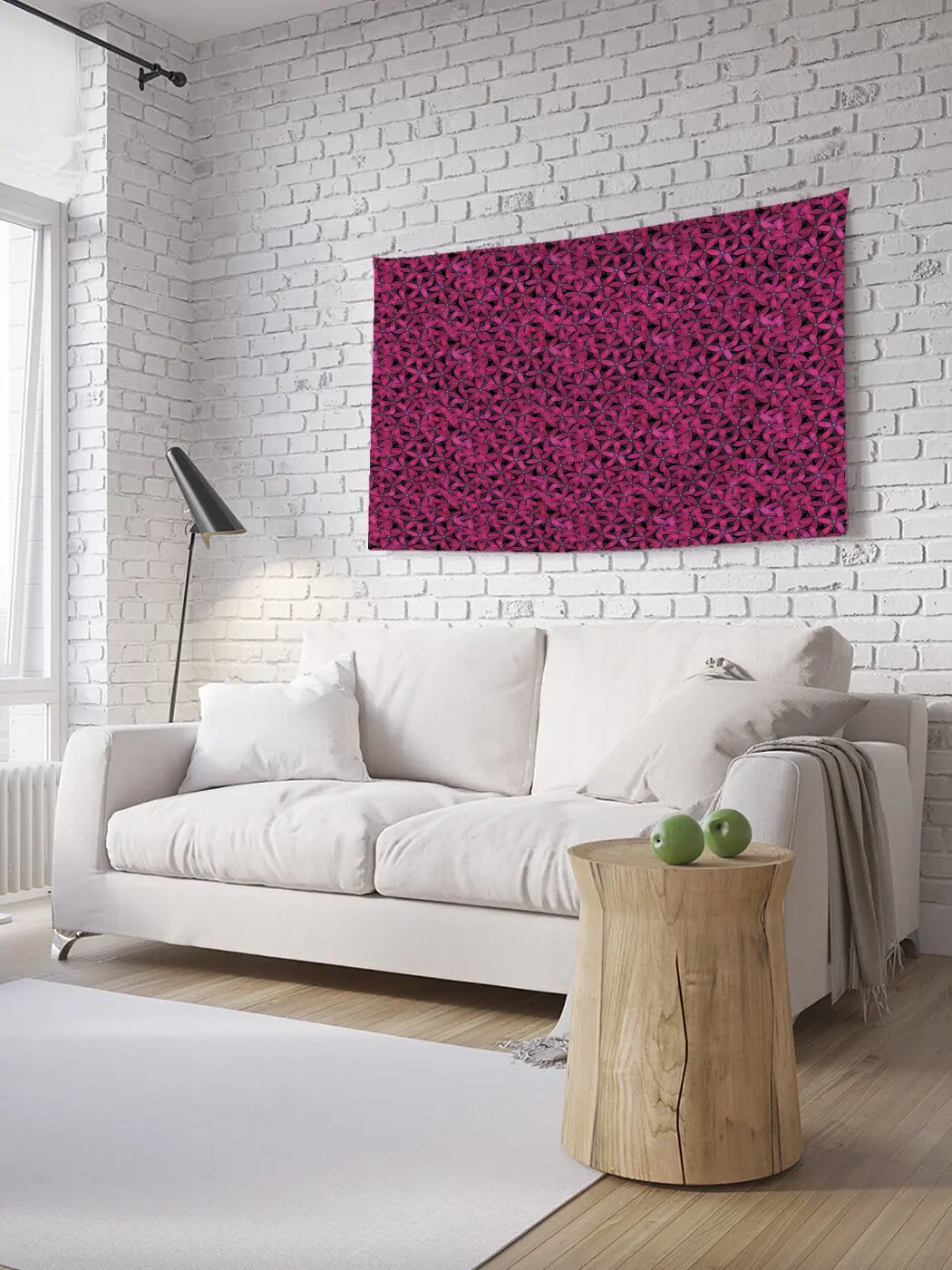 Горизонтальное фотопанно на стену "Цветение флоксов", 150x200 см