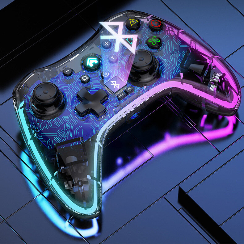 Беспроводной контроллер Android Bluetooth для консоли, мобильного телефона, ТВ, игровой приставки, эмулятора ISO, прозрачный RGB