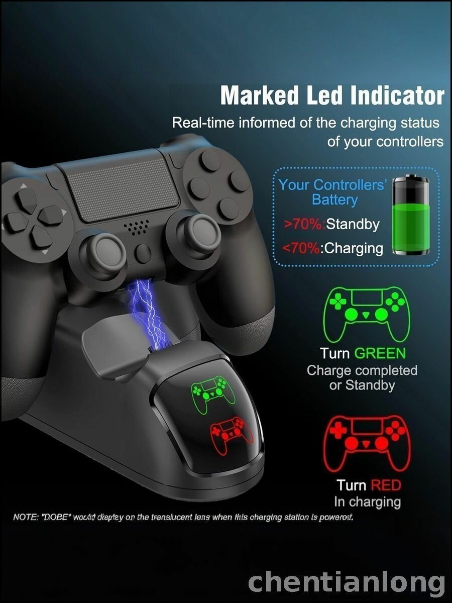Док-станция для зарядки 2 геймпадов PS4 (Pro/Slim) беспроводное зарядное устройство для контроллеров DualShock 4