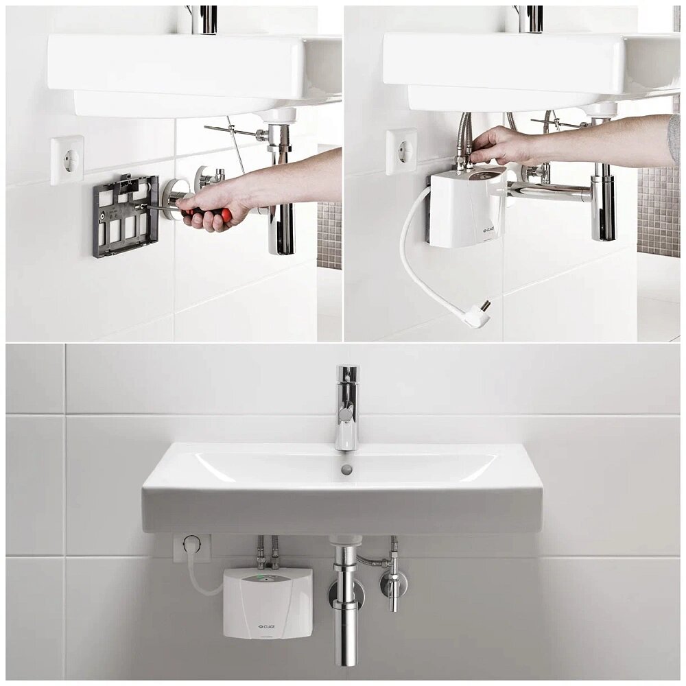 Водонагреватель Clage MBH 6, электрический, под мойку, 3.3 л/мин, 5.7 кВт, белый