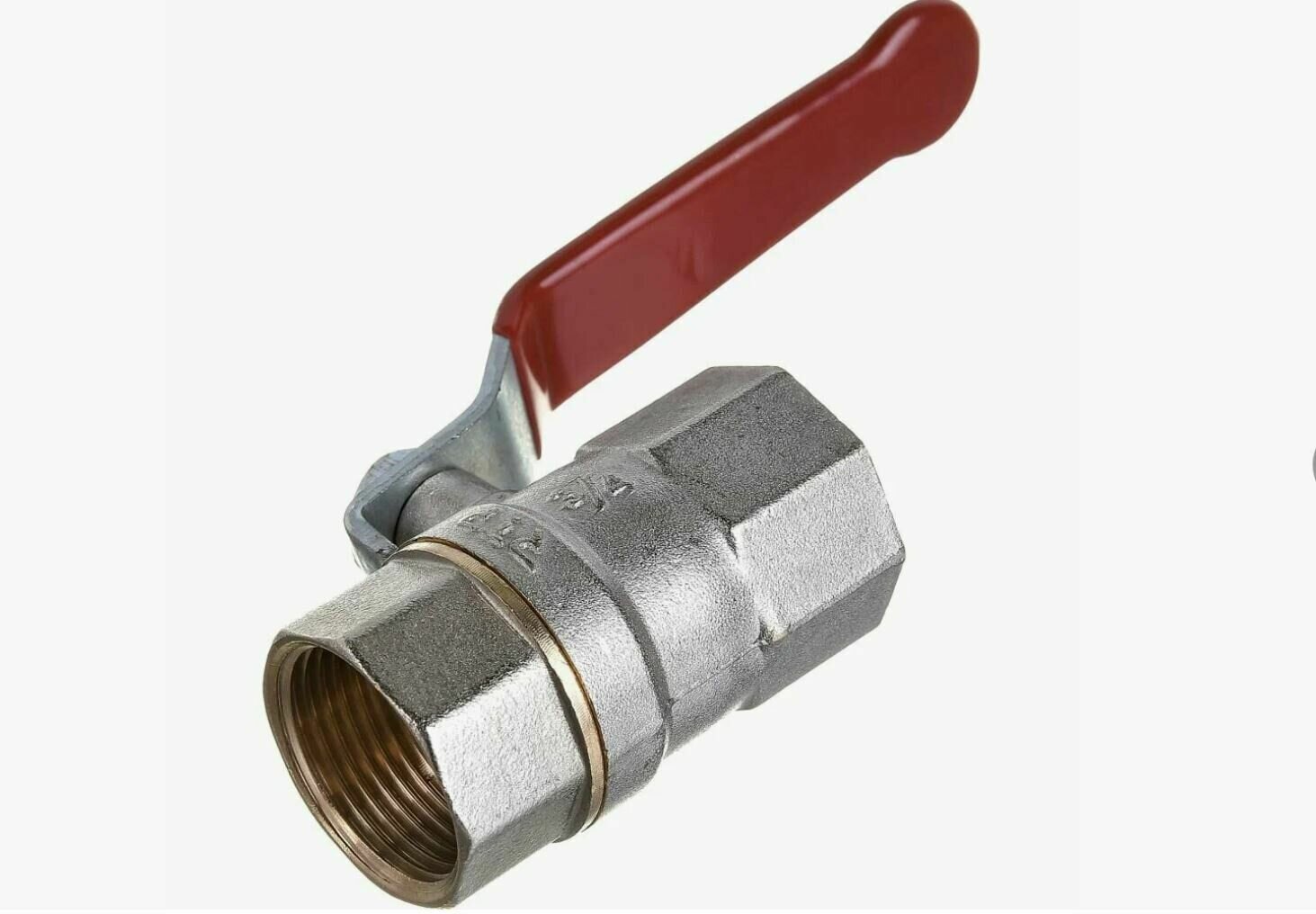 Кран шаровой ручка рычаг, латунь, внутренняя/внутренняя резьба 1/2", PN40 никель, RTP