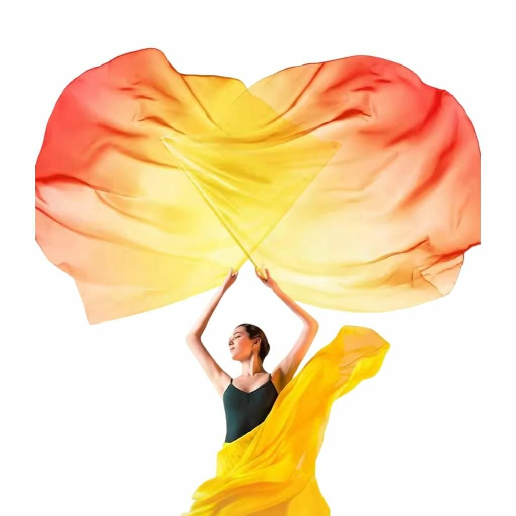 Флаги для танца славы, полукруглые, с регулируемой ручкой, Желтый оранжевый красный