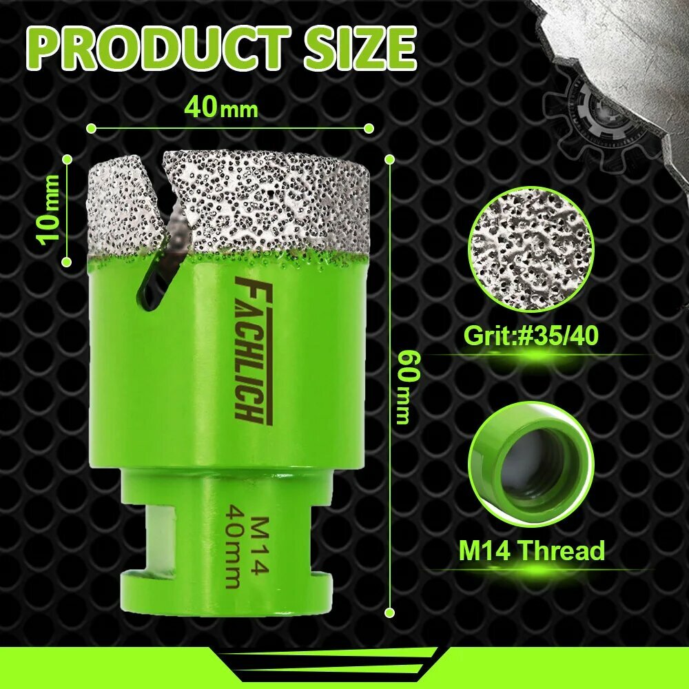 Сверла-коронки FACHLICH 6-150 мм для сухого сверления 2pcs, 40mm