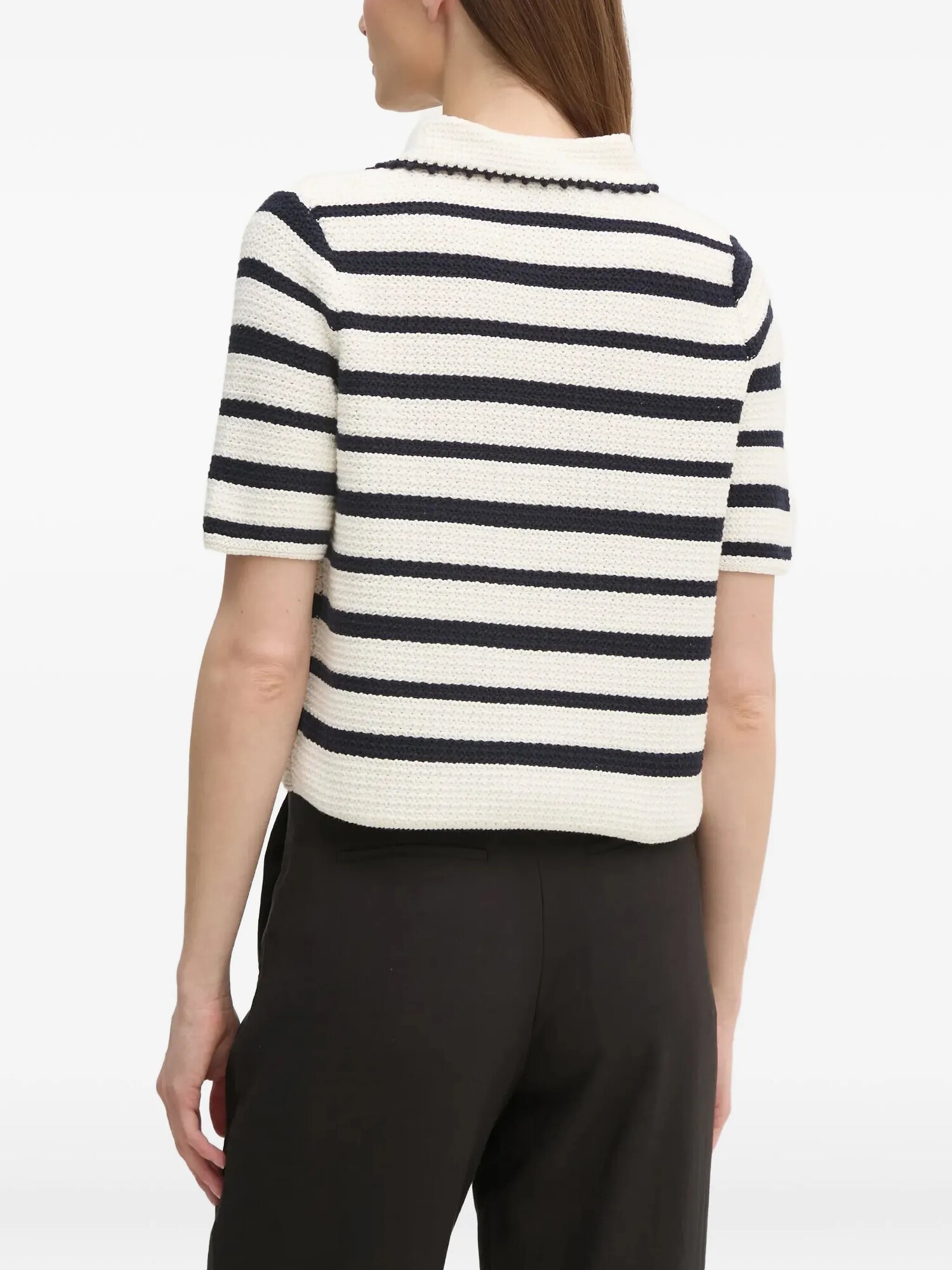 Свитер Oui Striped collar knitwear, размер 44, , white — фото 1