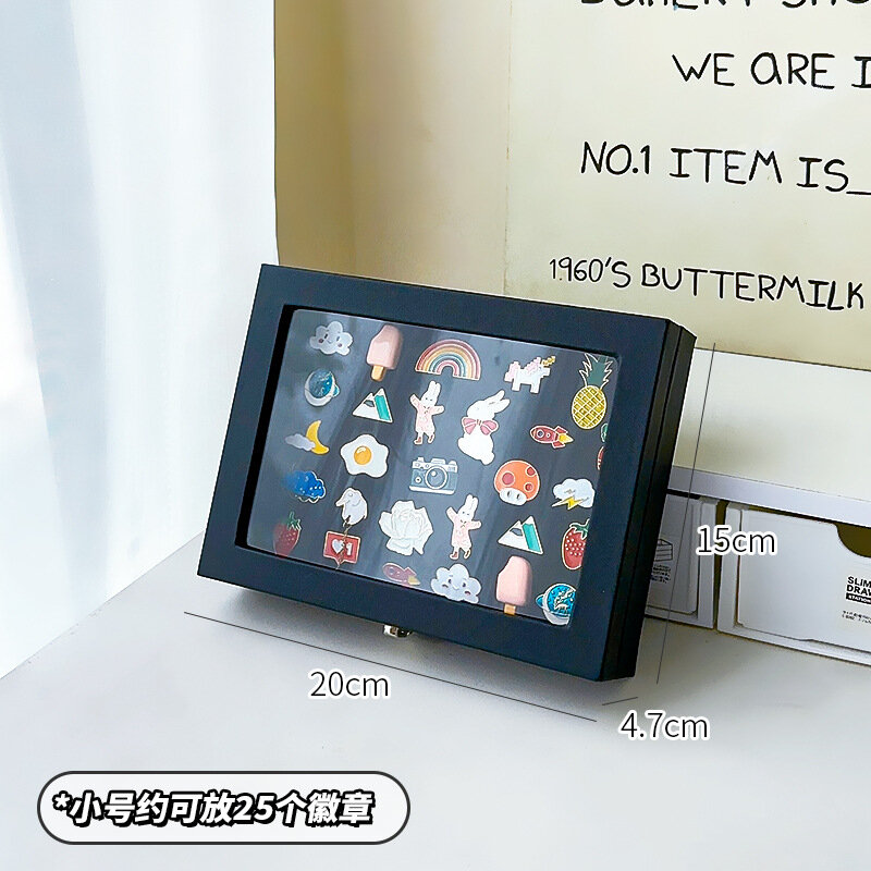 Коробка для хранения значков, прозрачный пылезащитный футляр для брошей, подставка для медалей, коробка для медалей из искусственной кожи, фоторамка для значков.