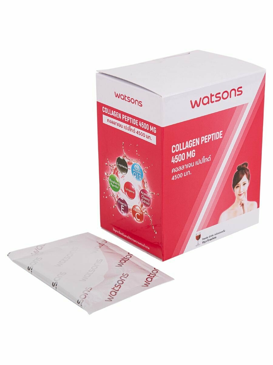 Коллаген морской питьевой Watsons 4500 mg, 15 шт х 20 гр