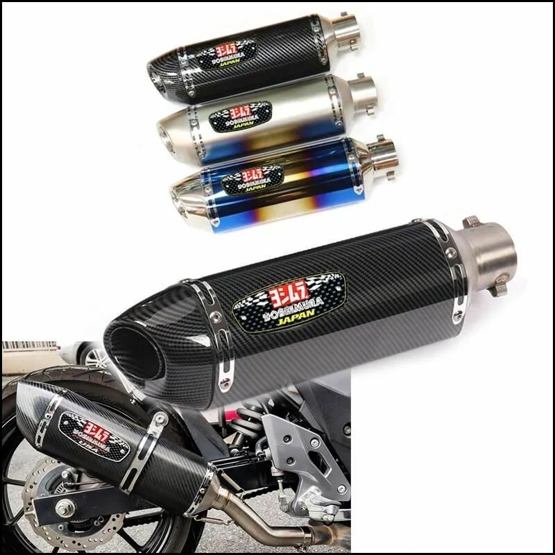 Универсальный прямоточный мотоциклетный глушитель YOSHIMURA, подходит для небольших мотоциклов, 1 штука